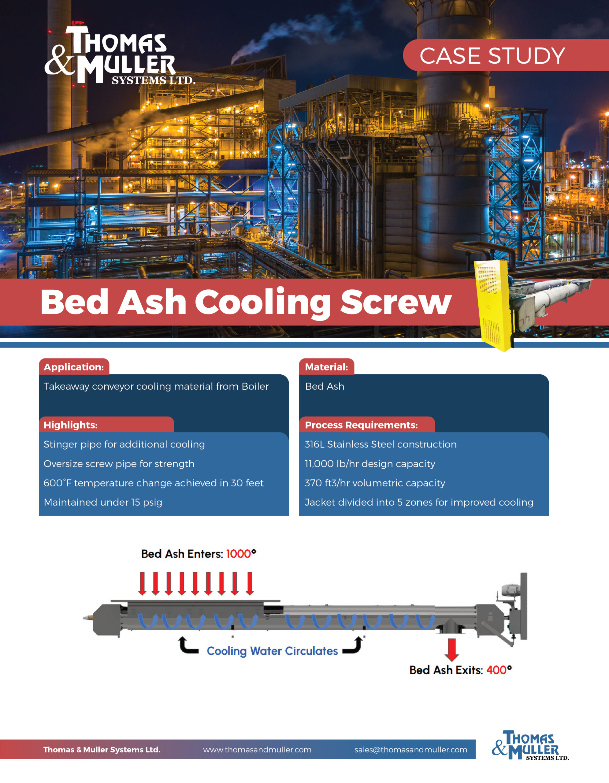 Bed Ash Cooling Screw – Thomas & Muller Systems Ltd.